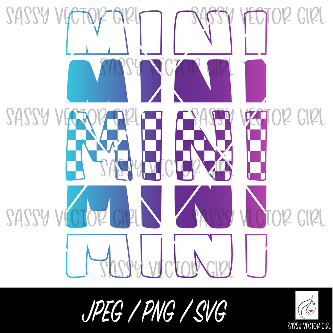 Checkered Mini Png, Mini Shirt Svg, Mini Png, Mini Sublimation, Retro ...