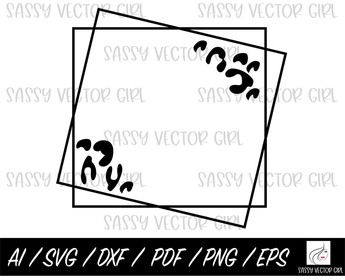 Leopard Frame Svg Square Frame Svg Leopard Square Border - Etsy