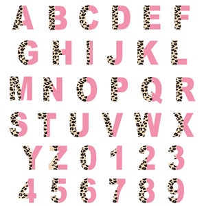 Half Leopard Font SVG Bundle, Pink Leopard Alphabet Letters PNG ...