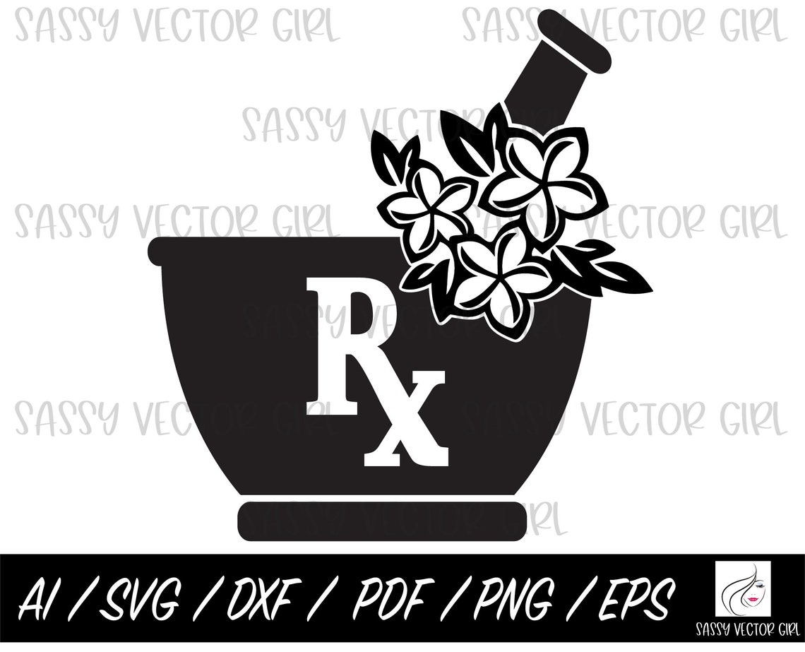 Pharmacy Svg Pharmacist Png Mortar and Pestle Svg Floral - Etsy
