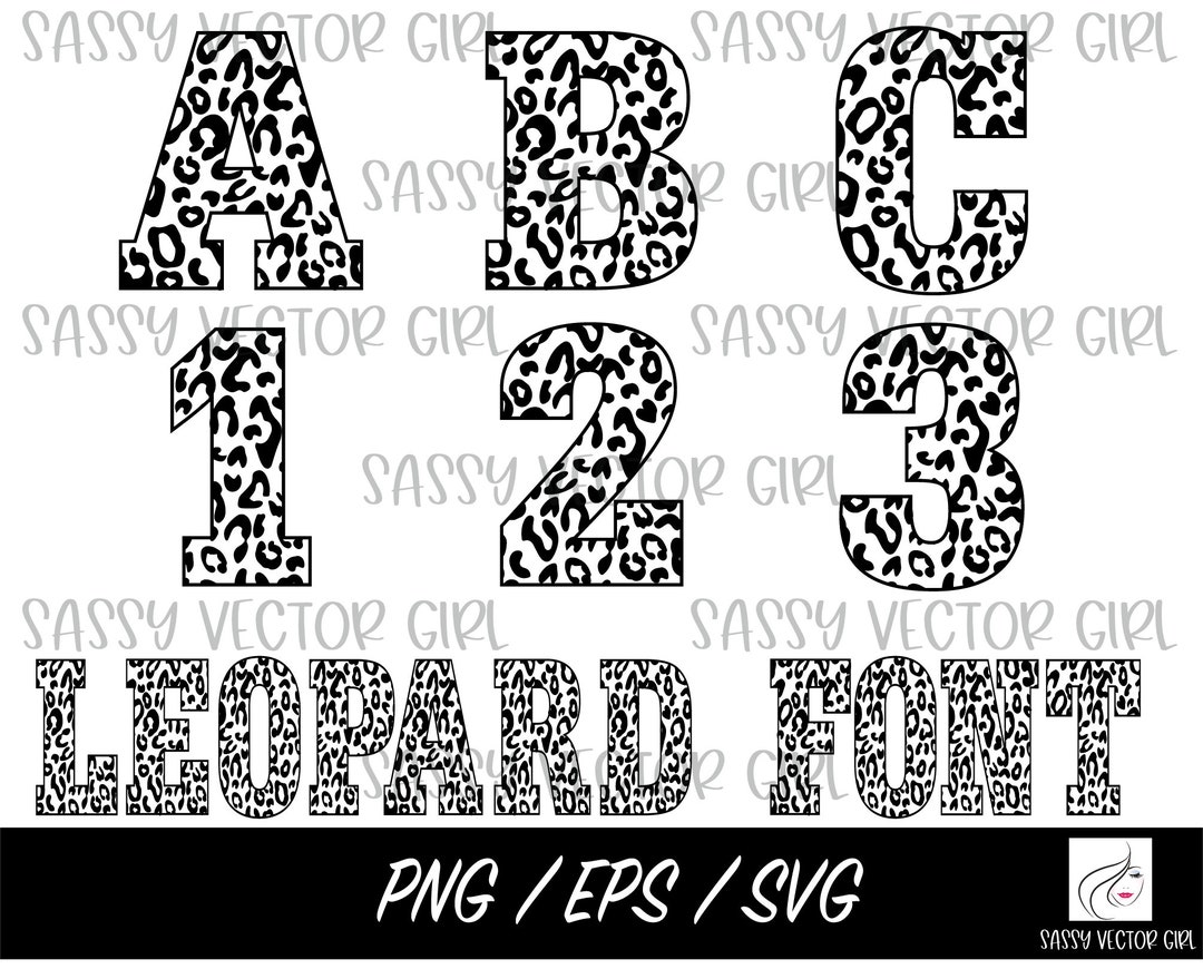 Leopard Print Font Svg Leopard Alphabet Letters and Numbers - Etsy