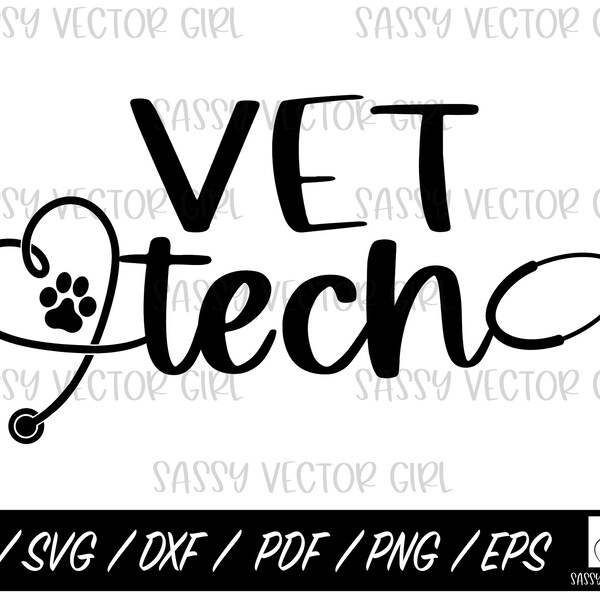 Vet Tech Svg - Etsy