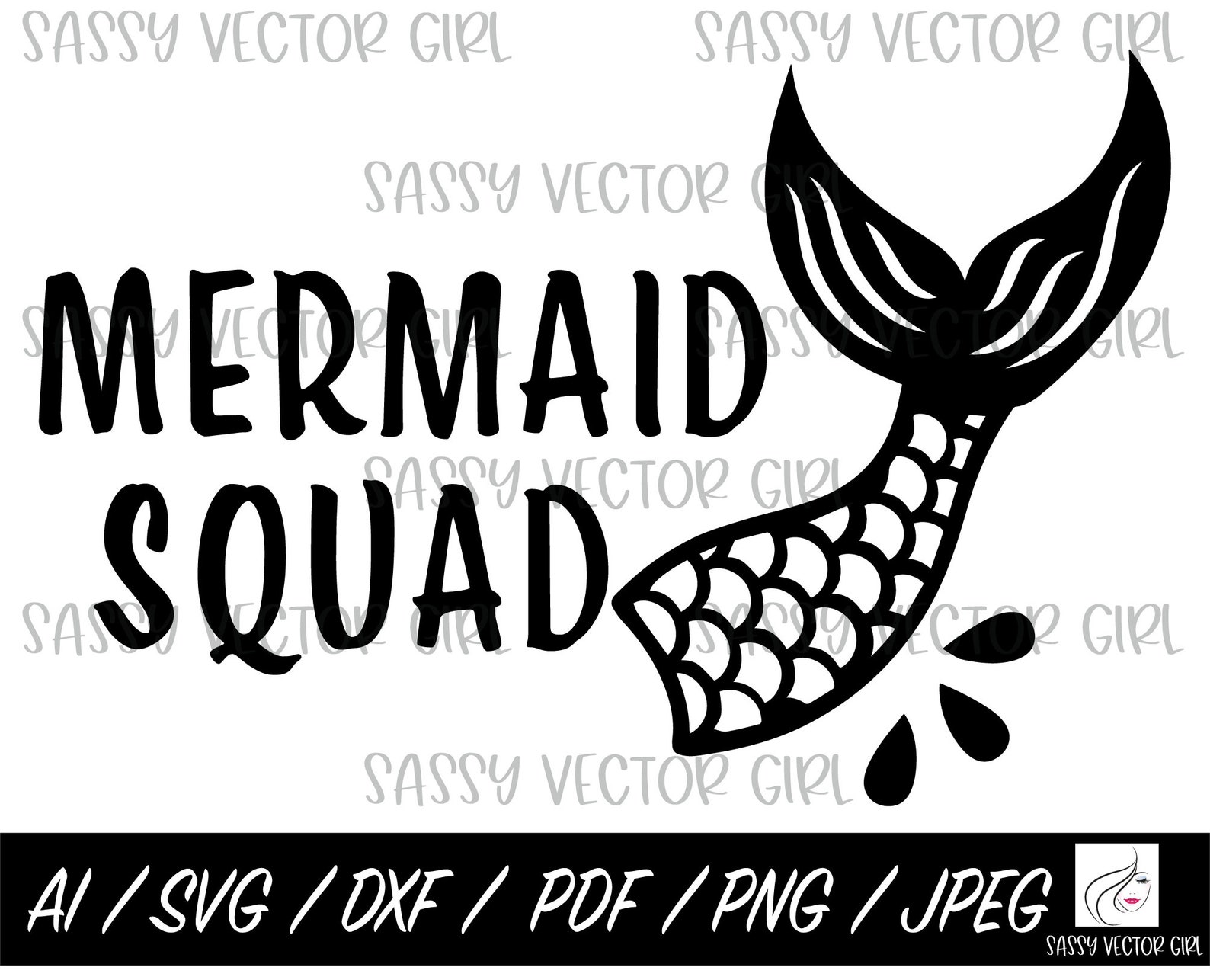 Mermaid Squad Png Mermaid Squad Svg Mermaid Party Svg - Etsy