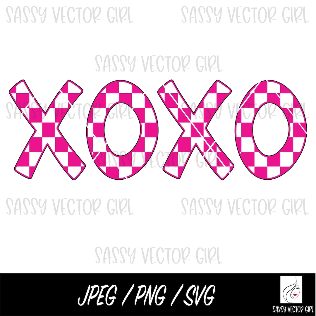 XOXO Png, Checkered XOXO Png, Valentine's Day Svg, Retro Valentine's ...