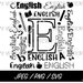 English SVG, English Png, English Teacher Svg, English Sublimation ...