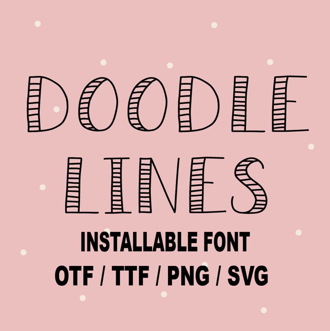 Doodle Font Svg, Doodle Letters TTF, Striped Alphabet Svg, Hand Drawn ...
