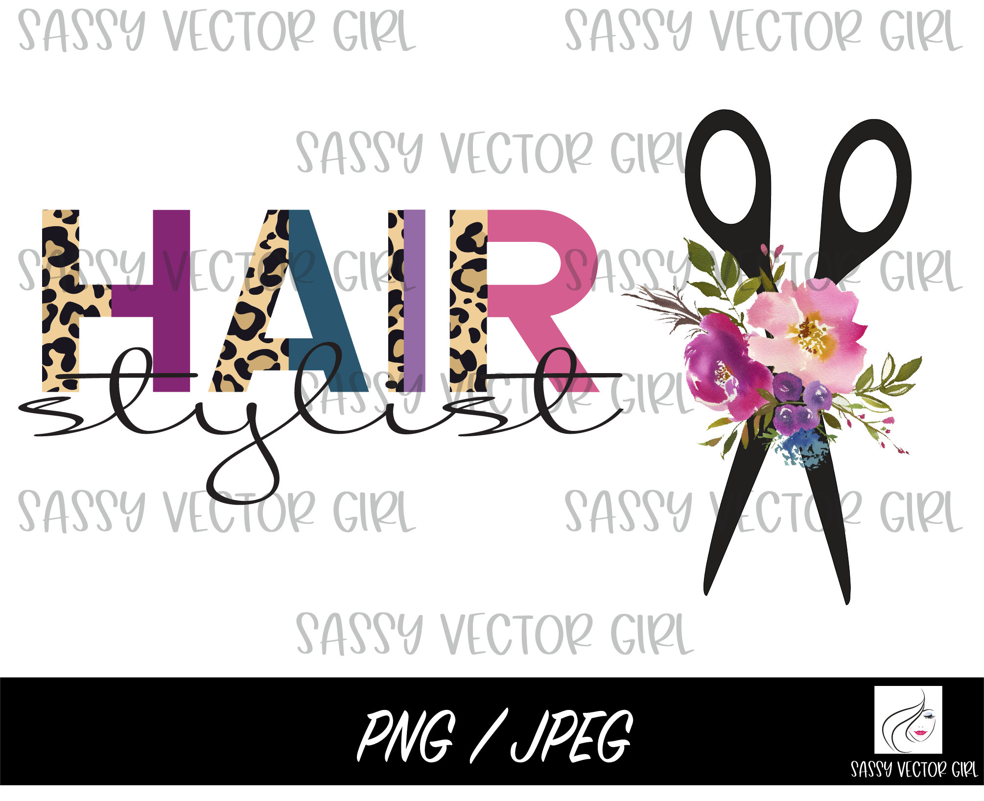 Hair Stylist Png Hair Stylist SVG Hairdresser SVG Leopard - Etsy