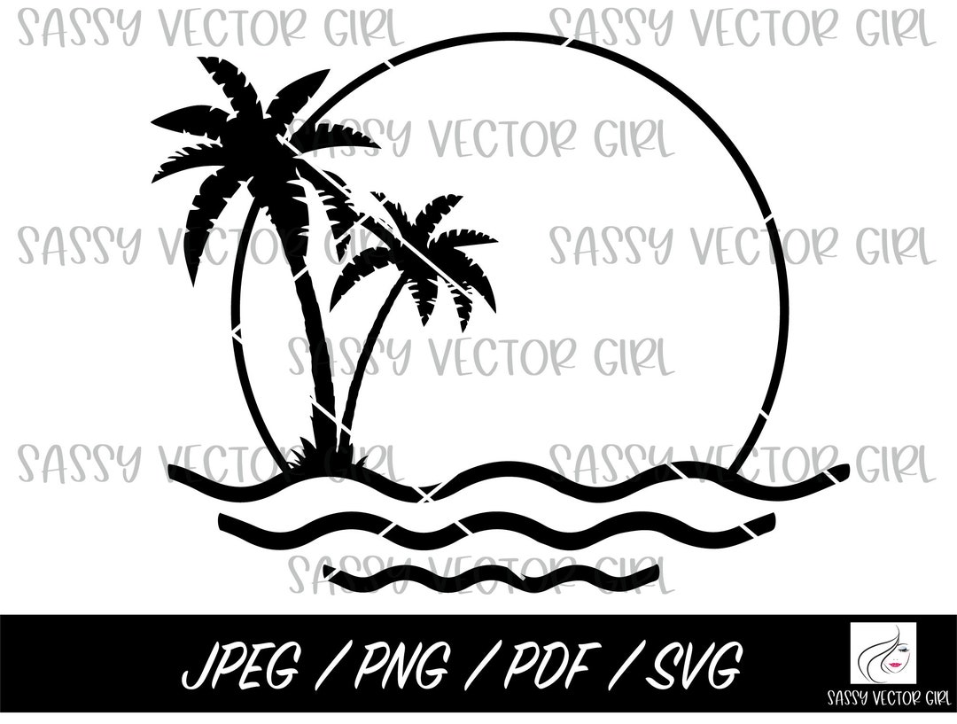 Palm Trees SVG, Tropical Svg, Vacation Shirt Png, Ocean Girls Trip Cut ...