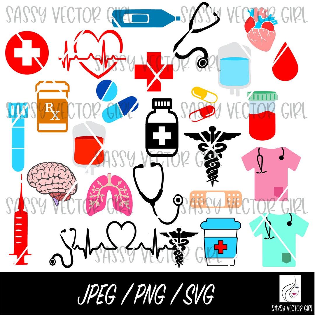 Medical Clipart Png Bundle, Medical Icons Svg, Nurse Svg Bundle, Doctor ...