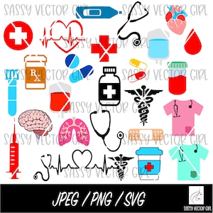 Medical Clipart Png Bundle, Medical Icons Svg, Nurse Svg Bundle, Doctor ...