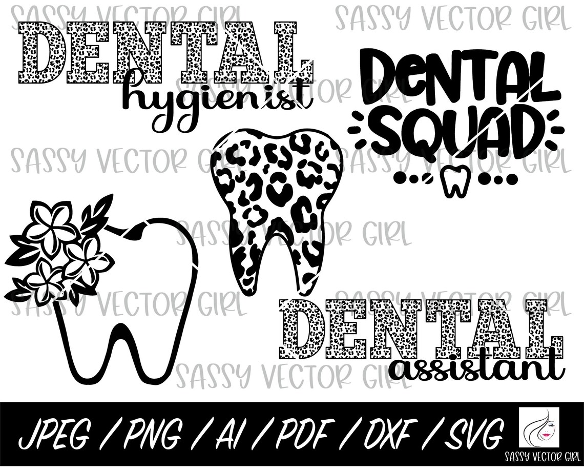 Dental Svg Bundle Floral Tooth Svg Dentist Png Tooth Svg - Etsy
