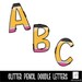 Glitter Pencil Doodle Letters Alphabet PNG, Pencil Alphabet Letters ...