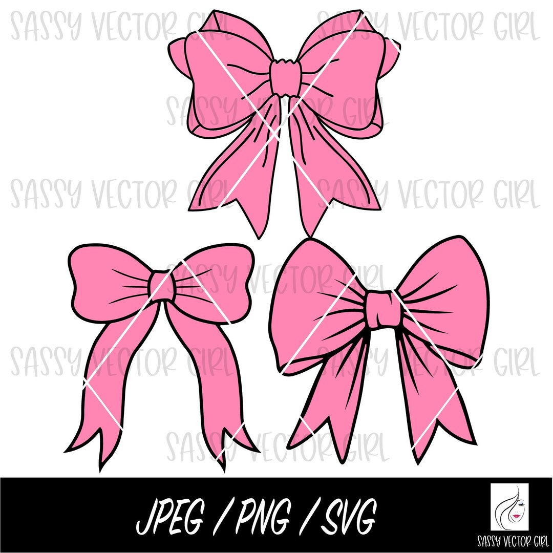 Pink Coquette Bow Png, Cute Pink Bow Png, Retro Bow for Sublimation ...