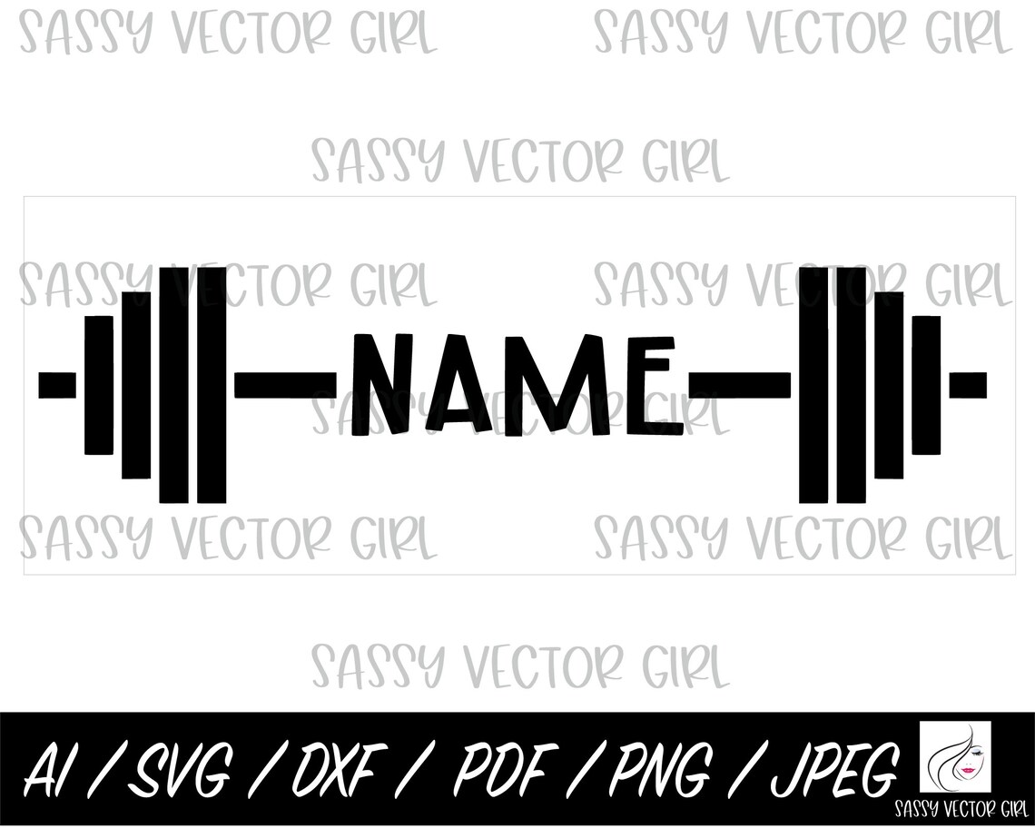 Barbell Svg, Barbell Monogram Svg, Personal Trainer PNG, Weights Svg ...