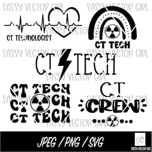 CT Tech Svg Bundle, CT Technologist Svg, Radiology Svg, Rad Tech Design ...
