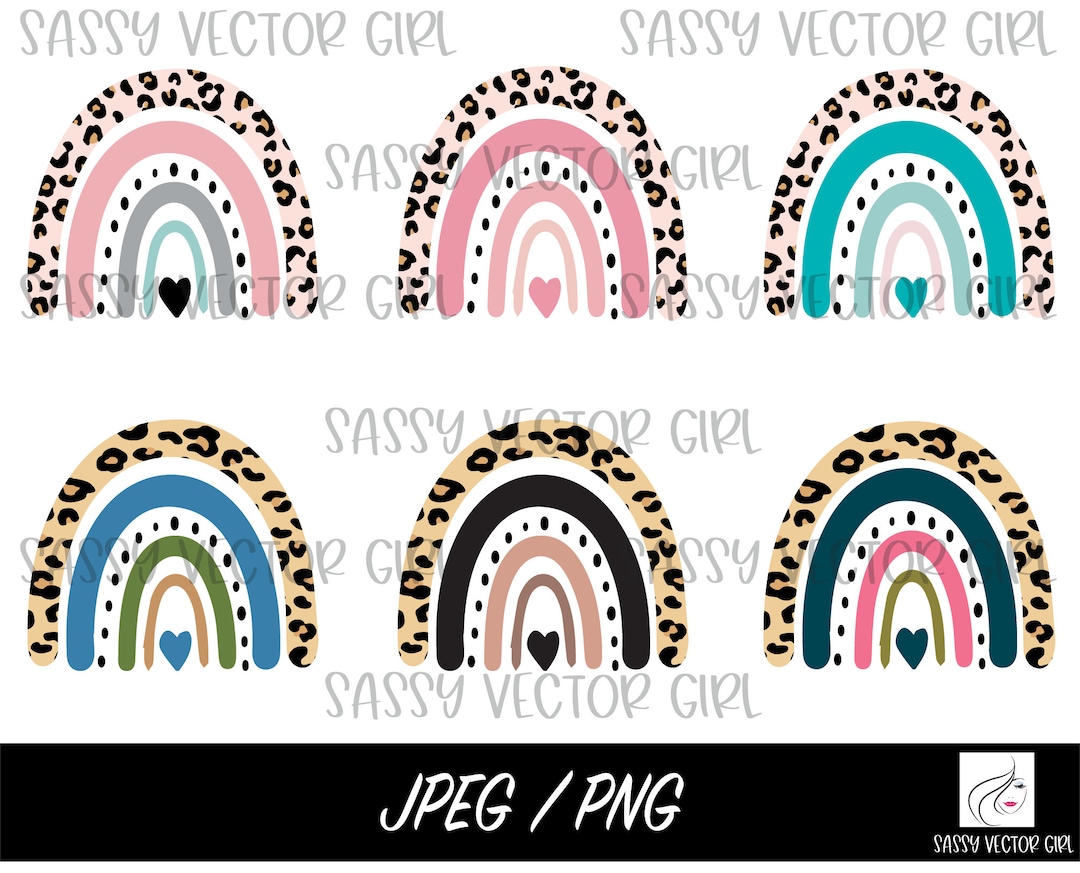 Leopard Rainbow Png Bundle, Boho Rainbow Png, Cute Rainbow Shirt Png ...