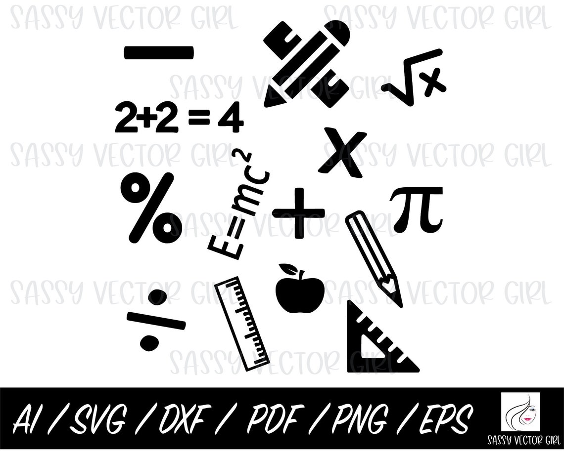 Math Teacher SVG Math Clipart Png Math Bundle Svg Math Cut - Etsy