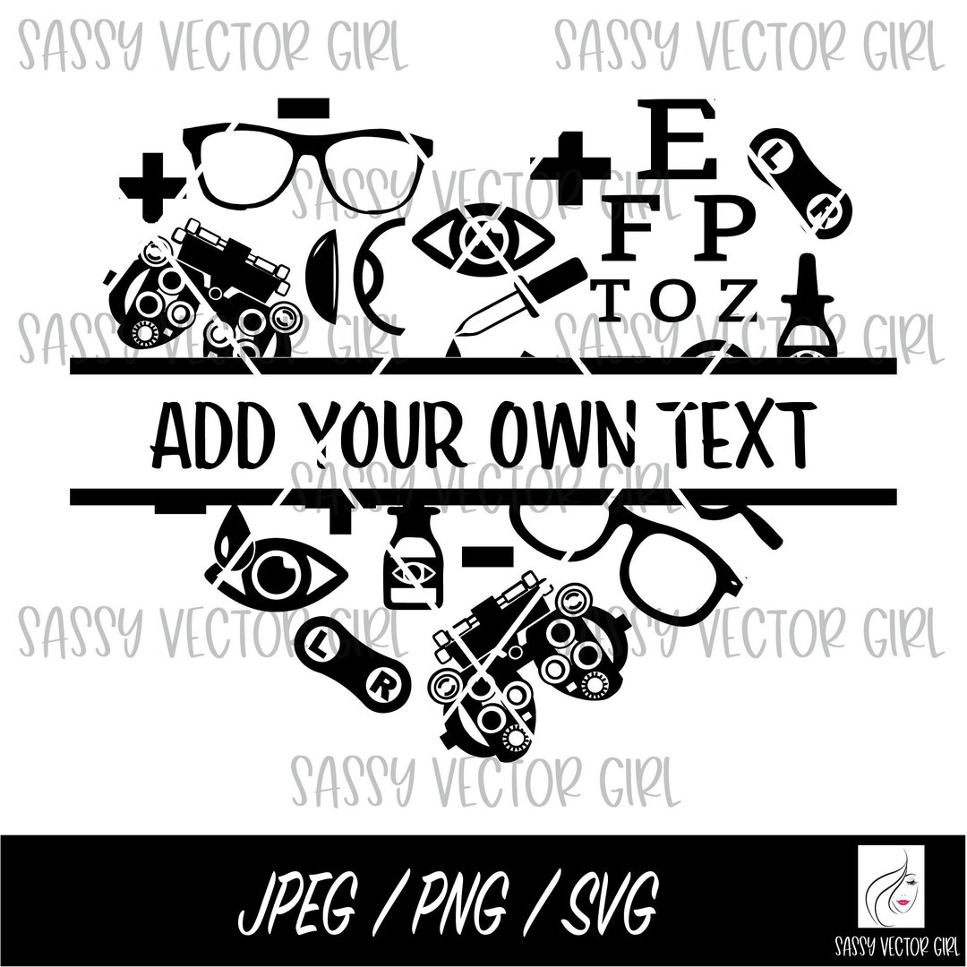Optometry Svg, Glasses Png, Optometry Heart Monogram Svg, Optometrist ...