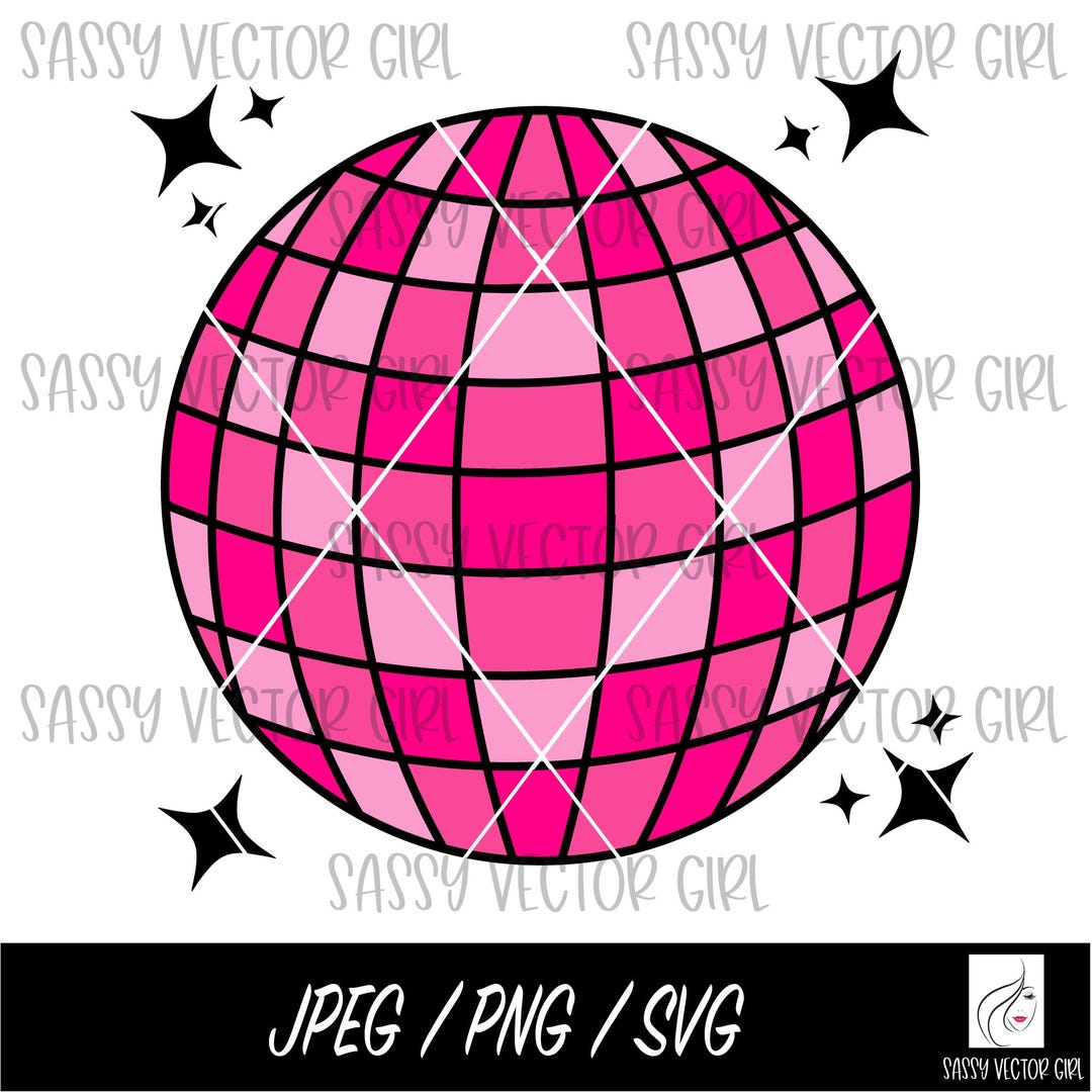 Pink Disco Ball Png, Disco Ball Svg, Mirror Ball Cut File, Disco Ball ...