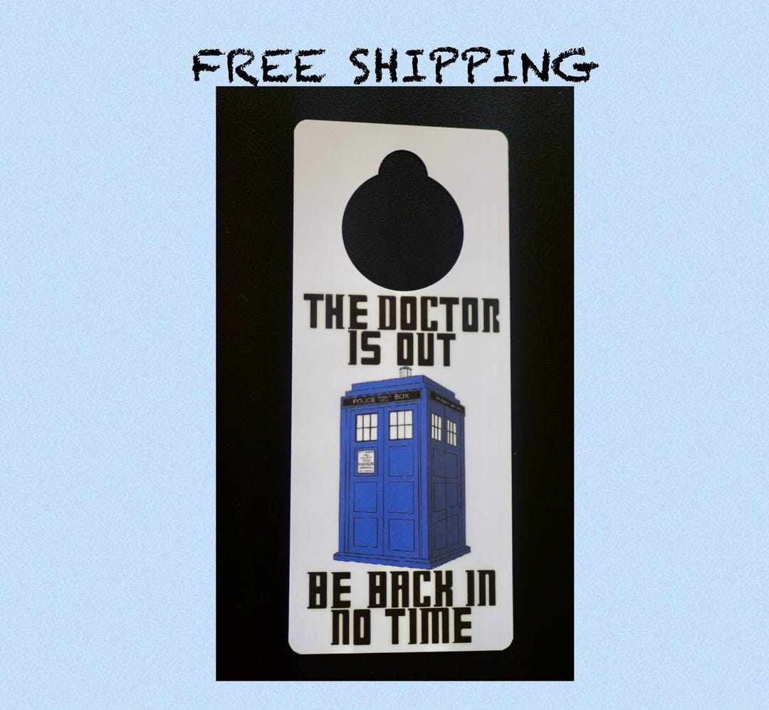 Doctor Who Door Hanger. Free US Shipping. TARDIS Blue Sign With Dry ...
