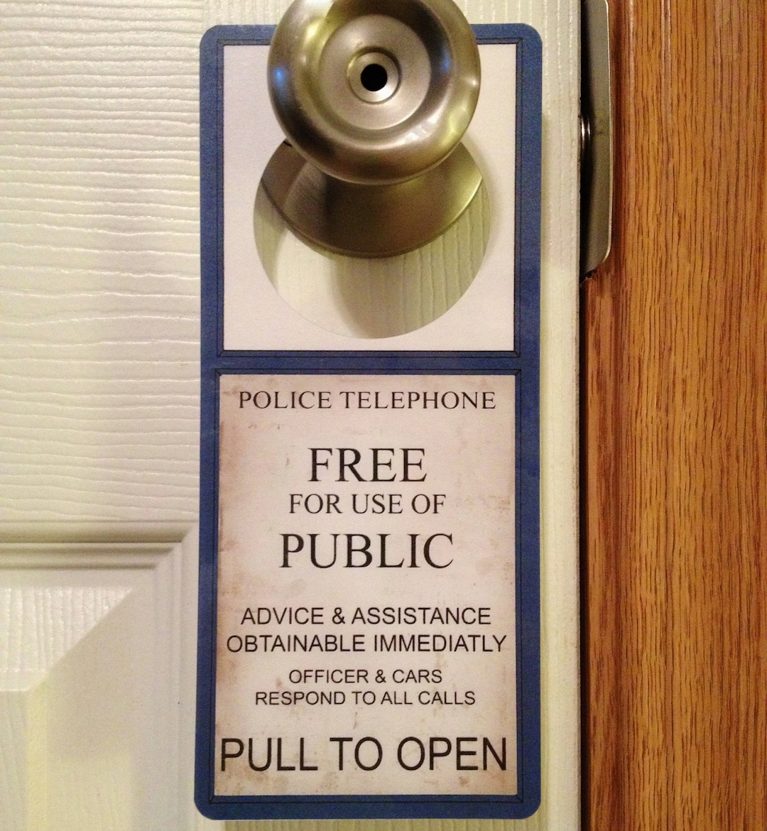 Doctor Who Door Hanger. FREE Us SHIPPING. TARDIS Blue Police Telephone ...