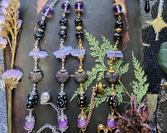 Witch Potion Silver or Gold Eyeglass Chain Czech Crystal Opal Beads ...