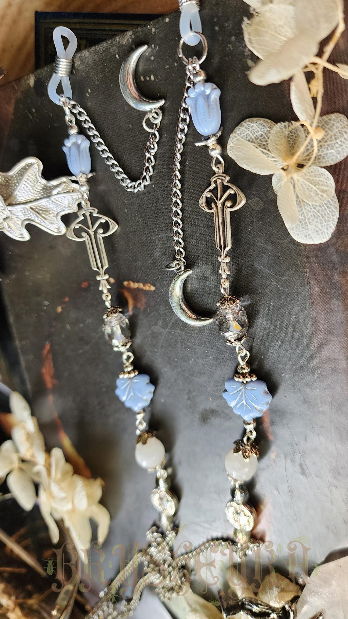 Celestial Huntress Silver Eyeglass Chain | Czech Crystal | Artemis ...