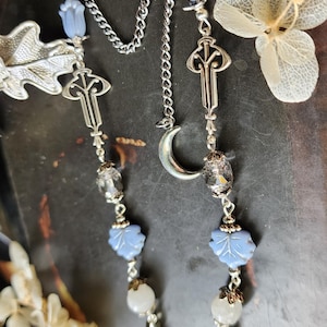 Celestial Huntress Silver Eyeglass Chain | Czech Crystal | Artemis ...