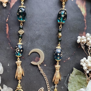 Fortune Teller Gold Eyeglass Chain | Czech Crystal | Dark Fantasy ...