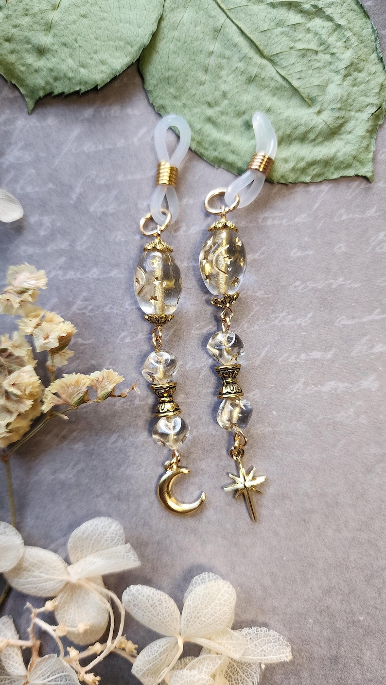 Clear Crystal Superlunary Silver or Gold Eyeglass Charms | Czech ...