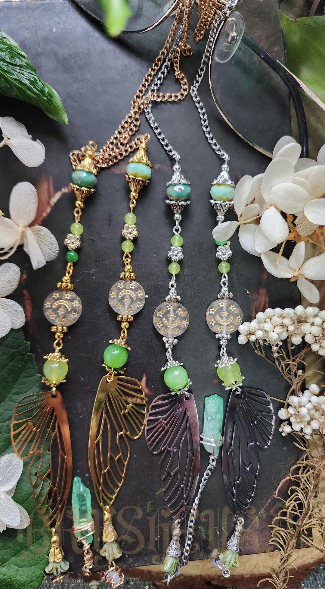 Green Fairy Eyeglass Chain | Czech Crystal | Green Crystal Quartz ...