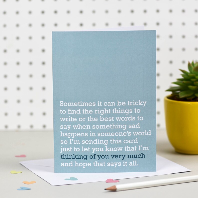 Sympathy Card: Beautiful and Sentimental 'thinking of | Etsy