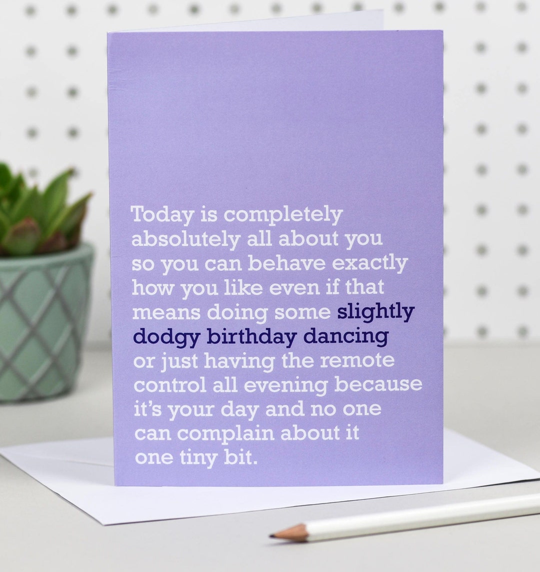 Dodgy Dancing Birthday Card: Funny Birthday Greetings - Etsy UK