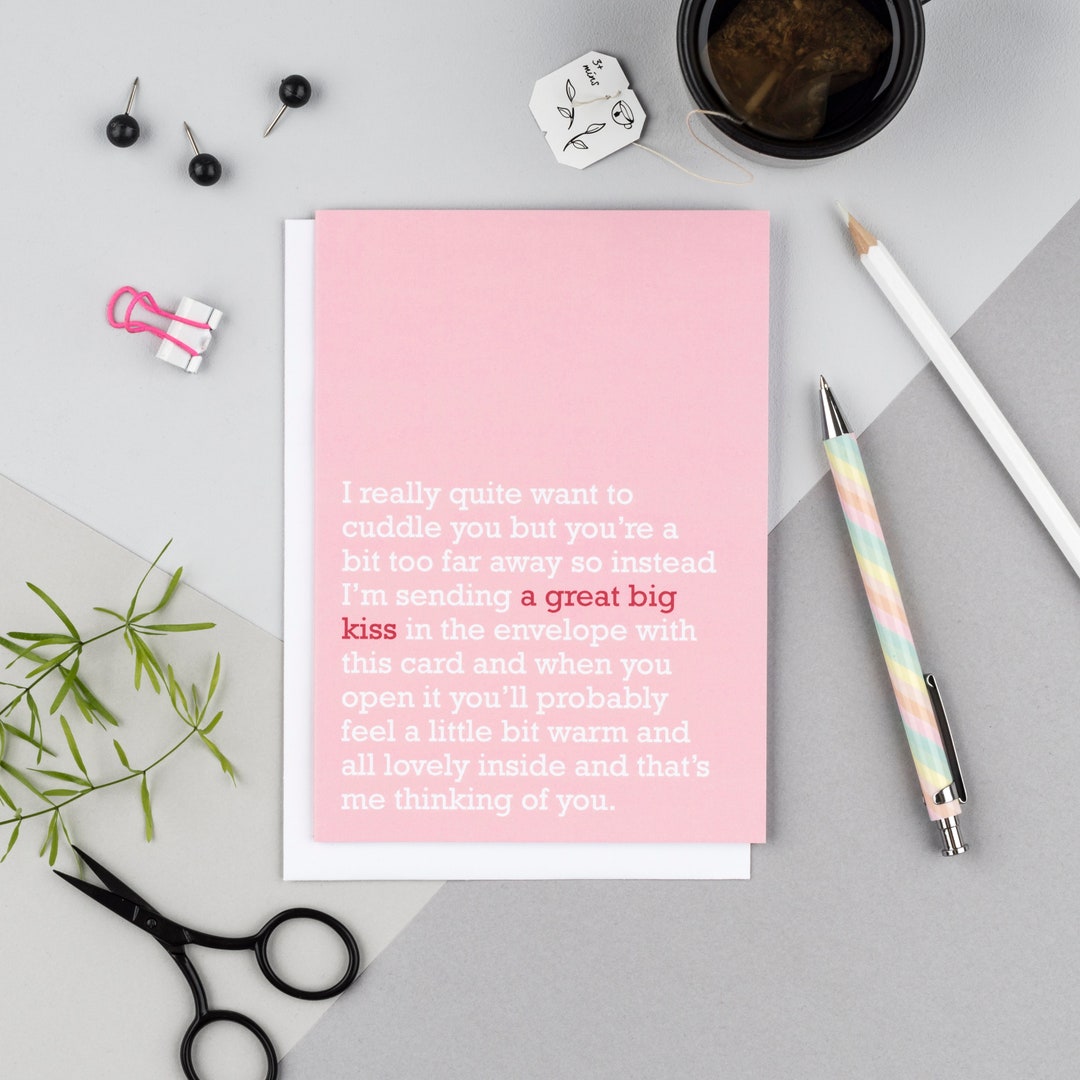 Thinking of You Card: Sending 'A Great Big Kiss' - Comforting Greeting ...