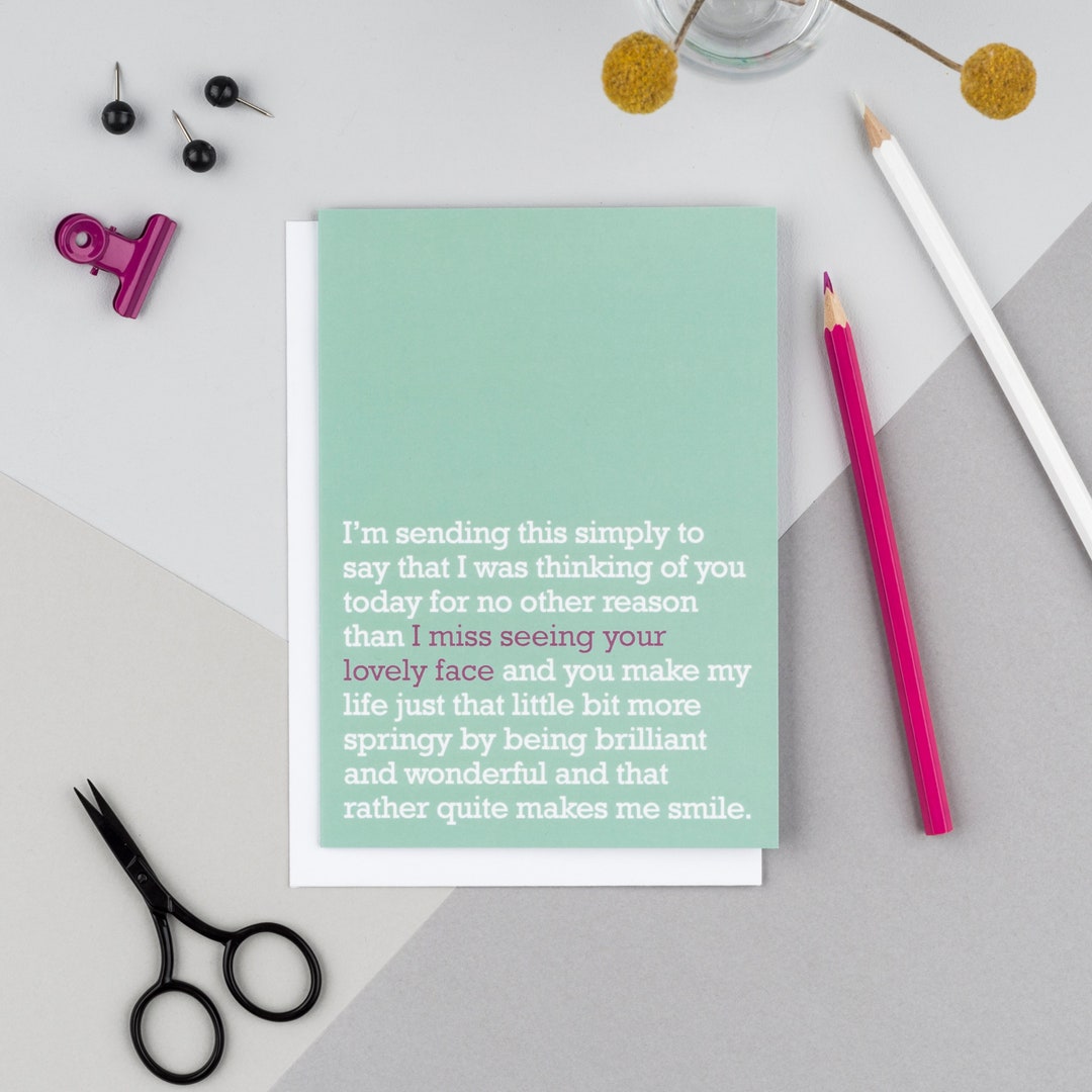 Miss You Card, Thinking of You Card, Missing You Card, Long Distance ...