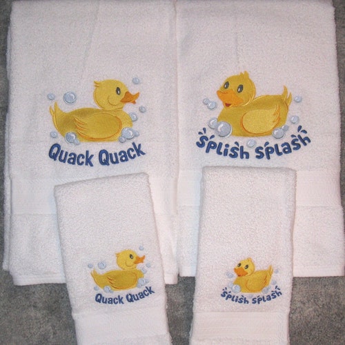 YELLOW DUCK Bath Towel Bath Time Fun Duck Towels Quack or | Etsy