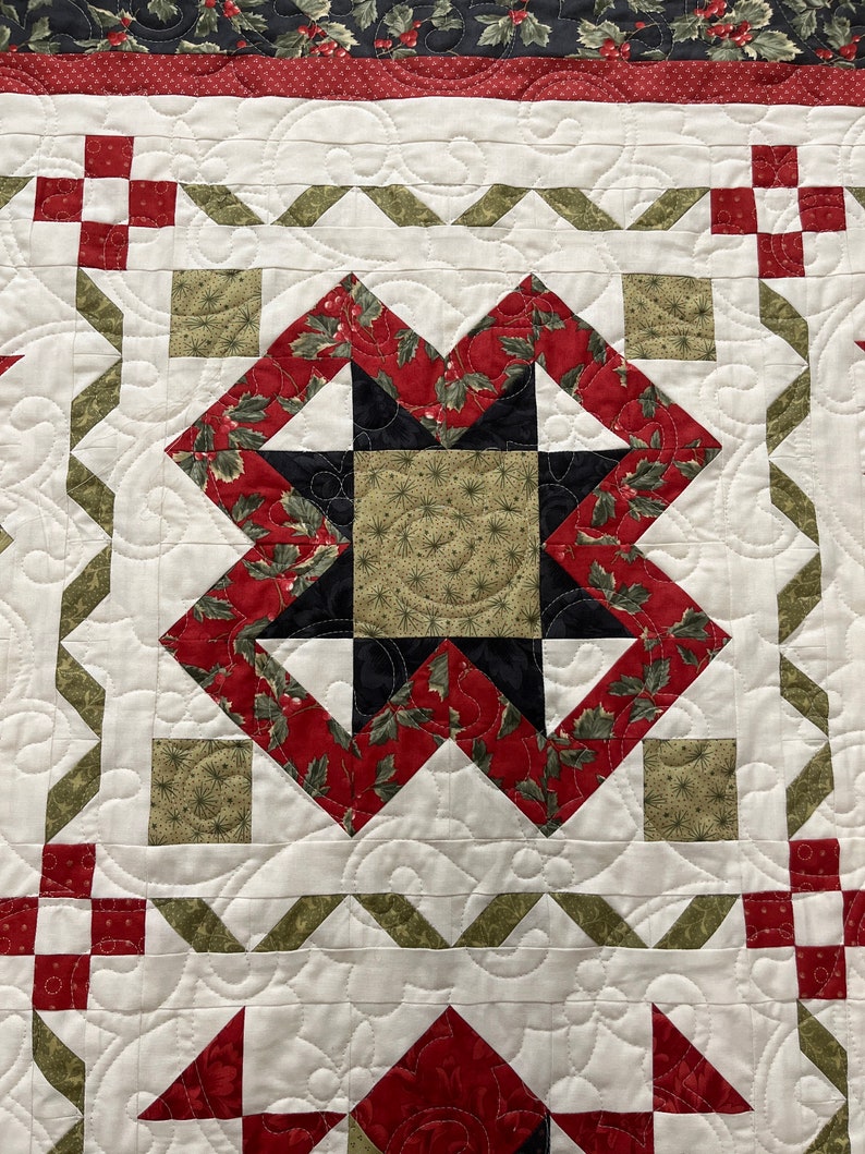 Christmas Sampler Quilt: Handmade Patchwork Lap Quilt (58”x73”) - Etsy