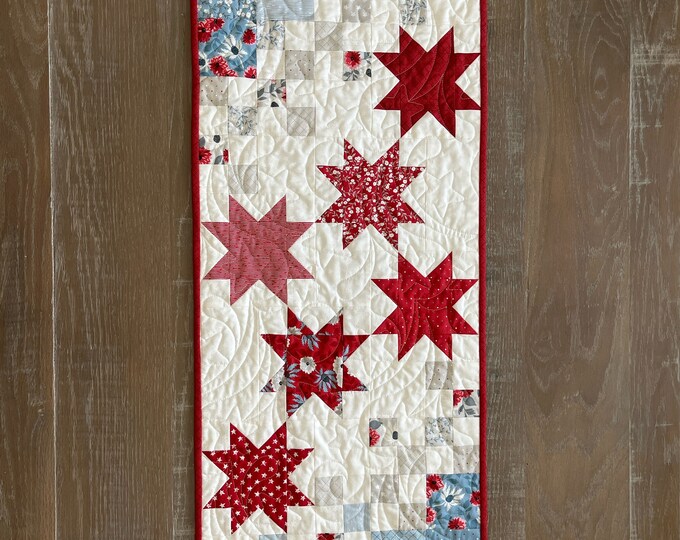 Patriotic Table Quilt, Summer Table Runner, Fourth of July Table Runner ...