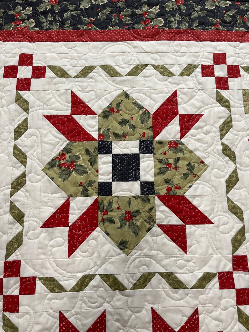 Christmas Sampler Quilt: Handmade Patchwork Lap Quilt (58”x73”) - Etsy