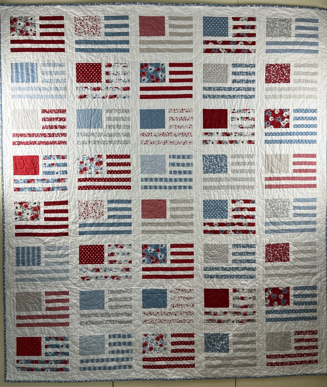 Flag Quilt, Patchwork Quilt, Lap Quilt, Holiday Quilt, Finished Quilt ...