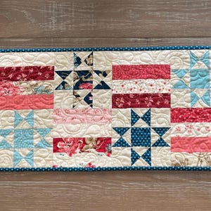 Patriotic Table Quilt, Summer Table Runner, Fourth of July Table Runner ...