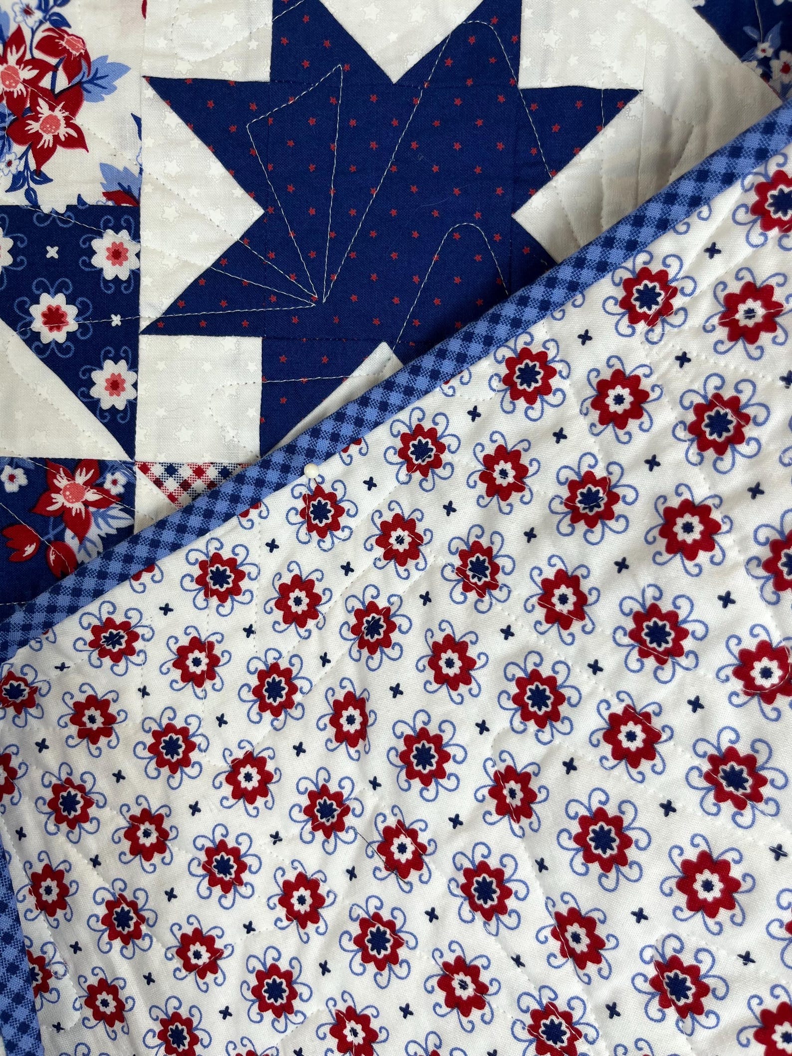 Patchwork Flag Quilt: Twin Size Patriotic Finished Quilt 70”x84” - Etsy