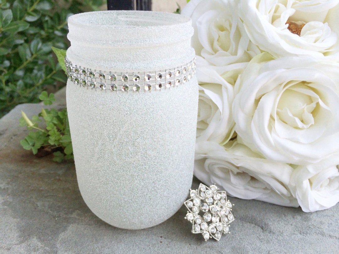Diamond Dust Gold Silver Glitter Mason Jar for Wedding Centerpiece ...