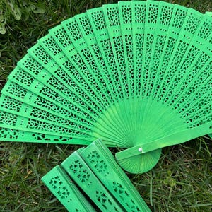 Color Wood Panel Hand Fan, Sandalwood Fan for Wedding Favor - Etsy