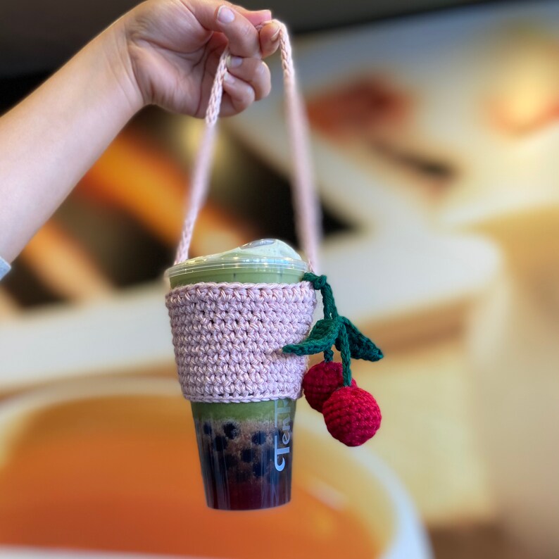 Boba Coffee Drink Holder Carrier Sleeve in Pink Reusable Eco | Etsy