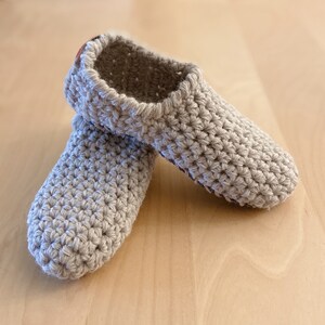 Crochet Knit Slipper House Room Shoes Handmade 100% Wool Non Slip Vegan ...