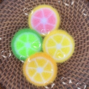 Dish Scrubbies Scrubber Scrubbie Scrubby Reusable Citrus Orange Lemon ...