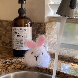 Dish Scrubbies Scrubber Scrubbie Scrubby Sponge Reusable Rabbit Bunny ...