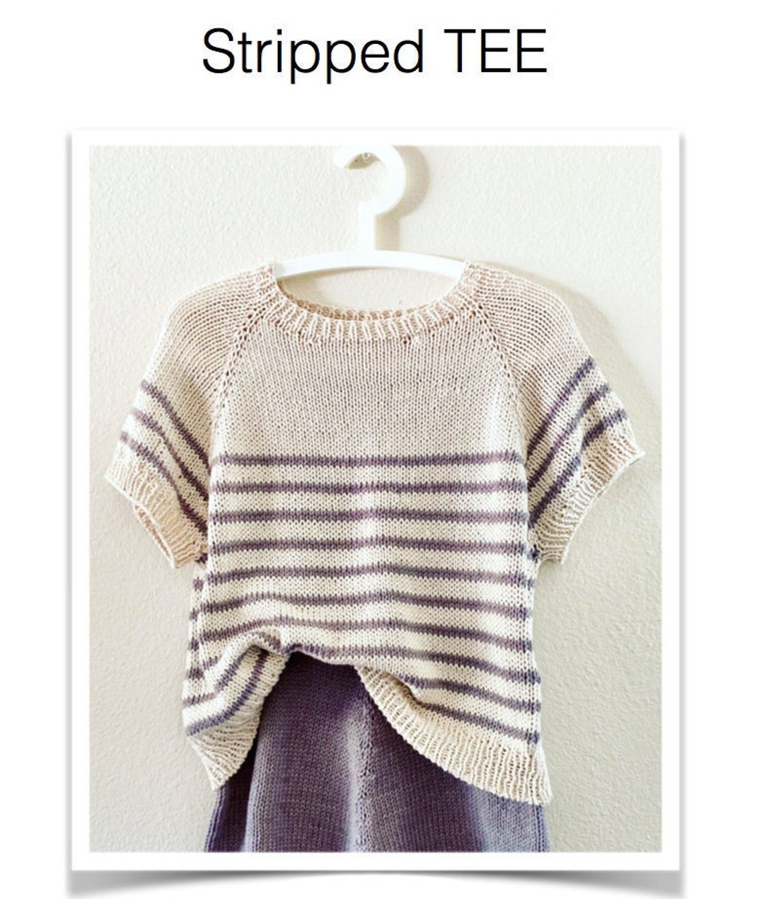 Stripped TEE Knit Pattern - Etsy