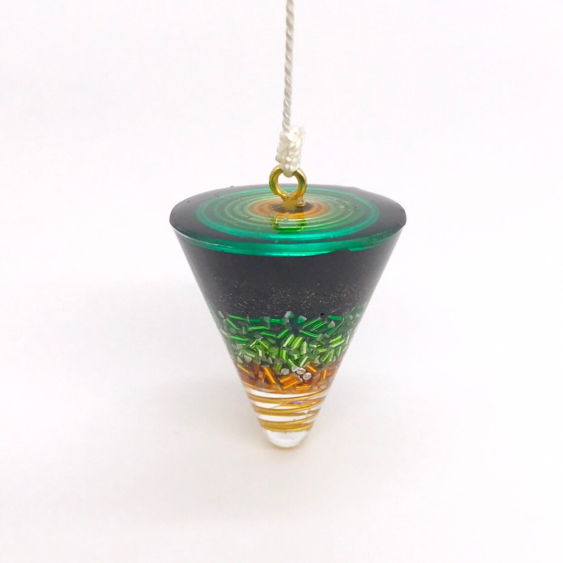 Orgone Generating Pendulum: Green / Gold | Etsy